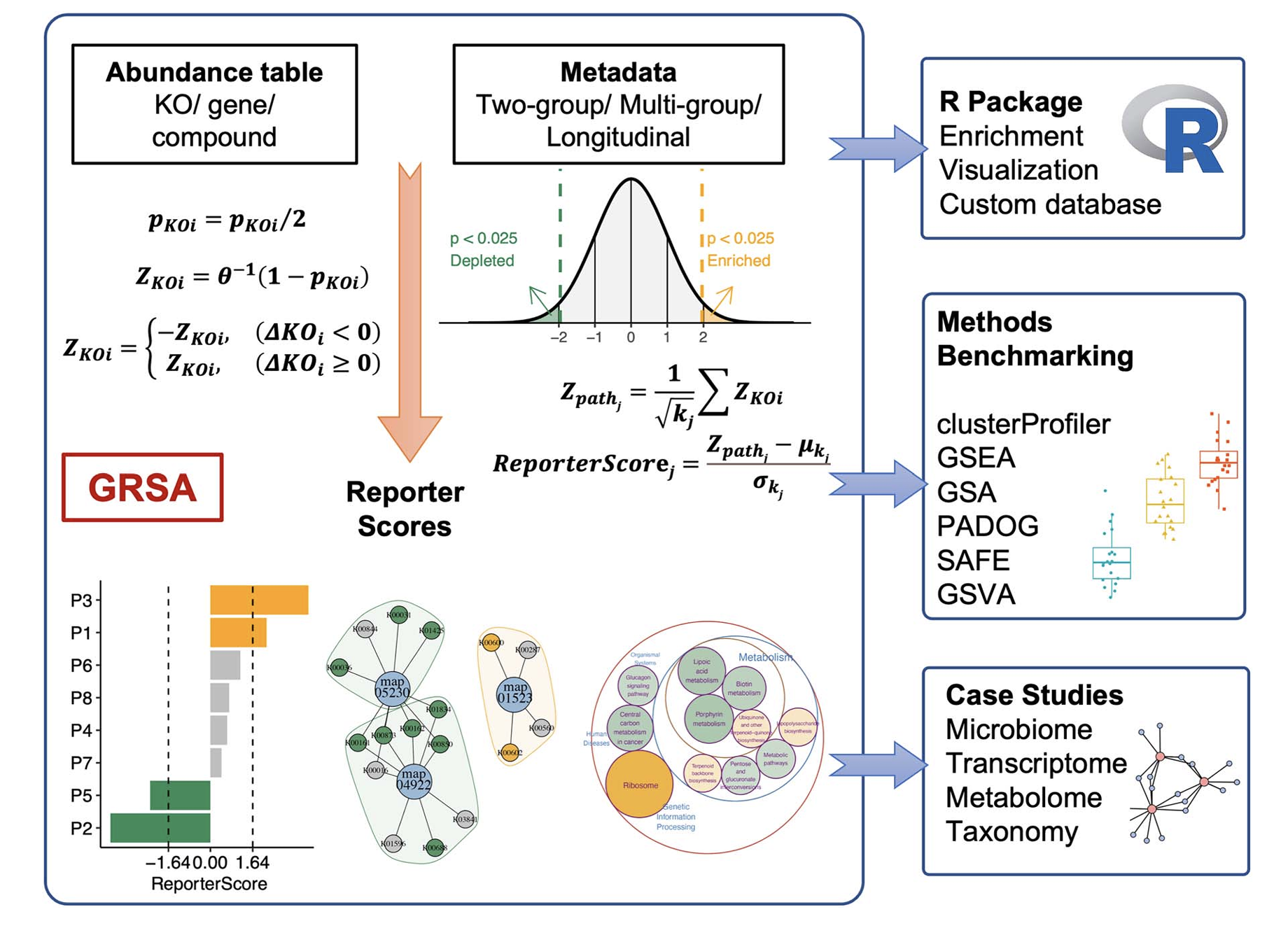 Generalized reporter score-based enrichment analysis for omics data ...